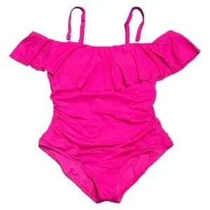 La Blanca | Swim | La Blanca Pink Ruffle One Piece Swimsuit Removable ...